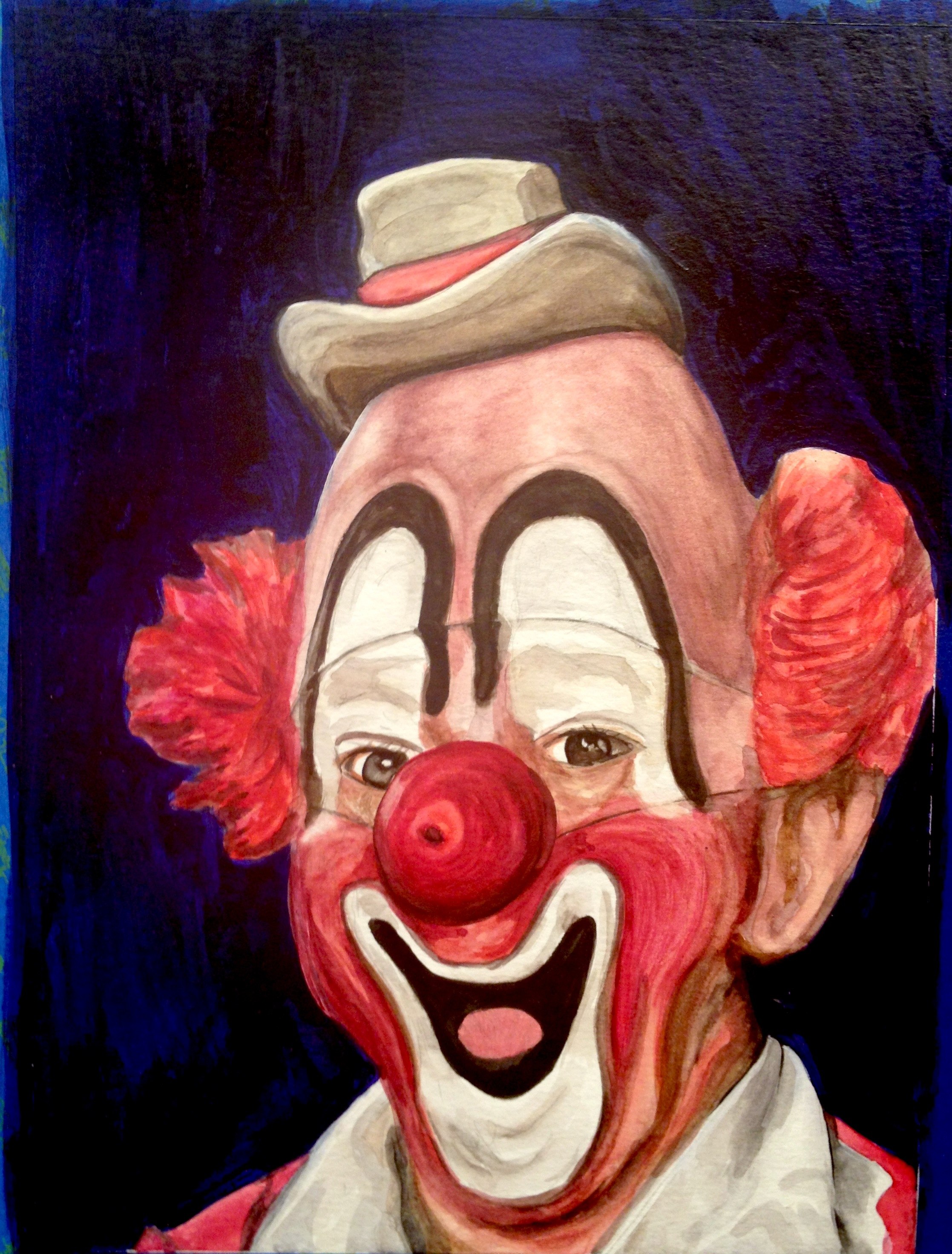 Watercolor Clown #3 Lou Jacobs – The Art of Patty Sue O'Hair – Vicknair